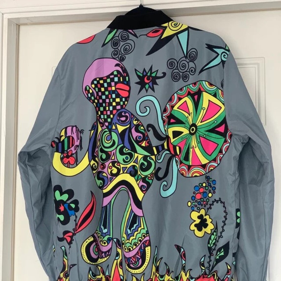 Artistic Graffiti Bomber Jacket: Unisex Pop Art Rave Wear, Stand Out ...