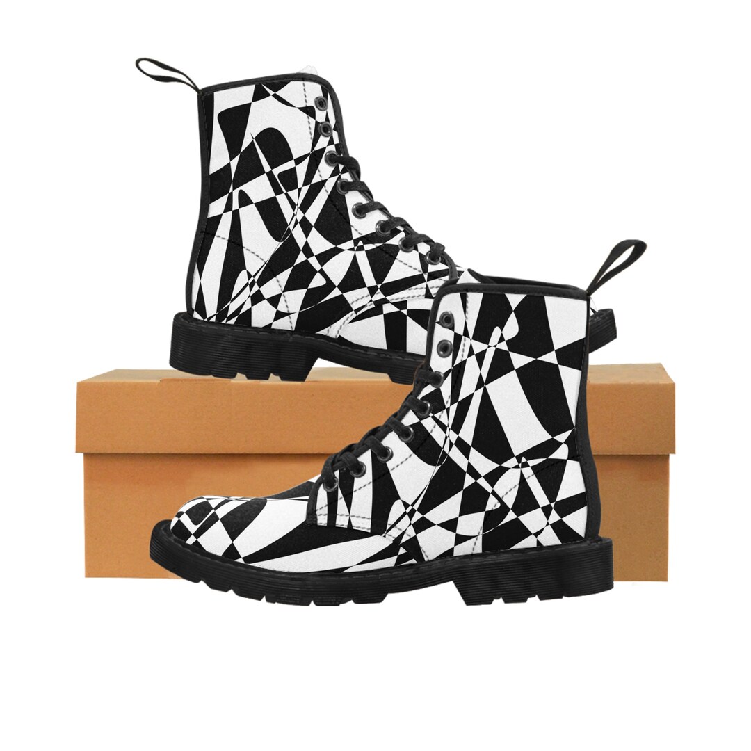 Black & White Shoes, Unique Funky Boots ,vegan Leather, Boho Chic ...