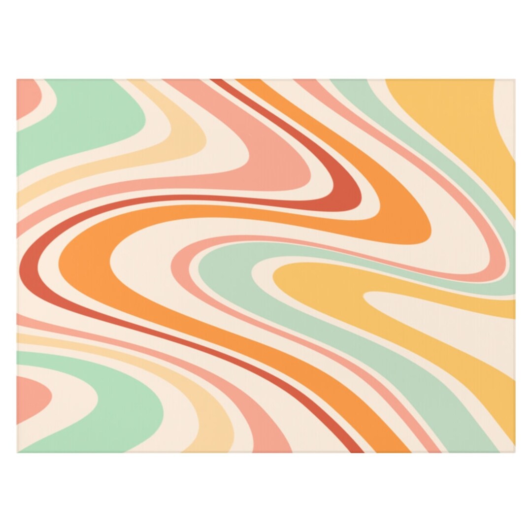 Pastel Cool Rug, Retro Rug, Pastel Colors Rug, Groovy Rug 4X6 Bedroom ...