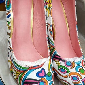 Colorful Art Canvas Boots for Her,unique Funky Boots, Women's Canvas ...