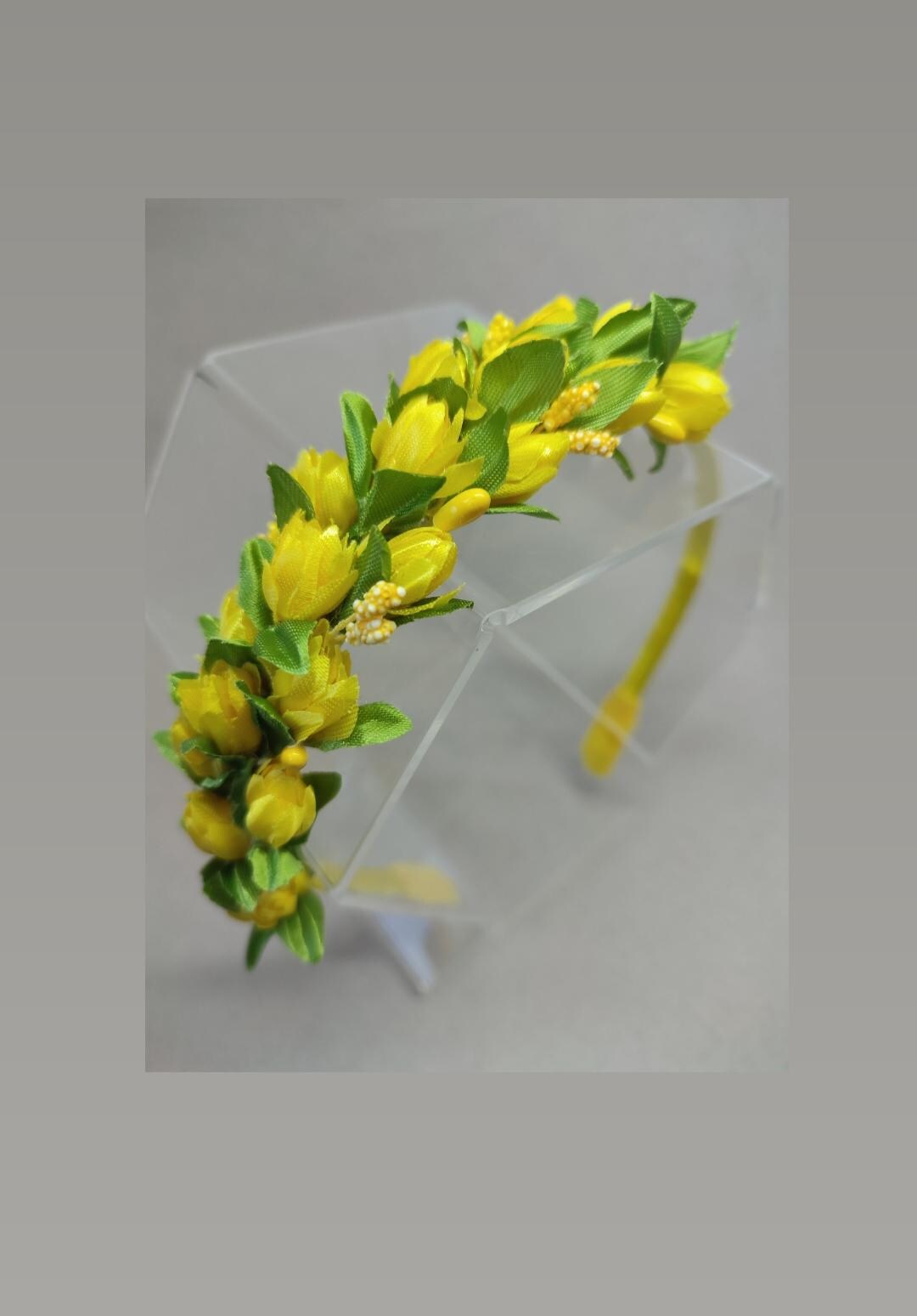 Snowdrops Headband Spring Flower Hair Band Floral Crown Custom Wedding Headband Yellow Wreath ...