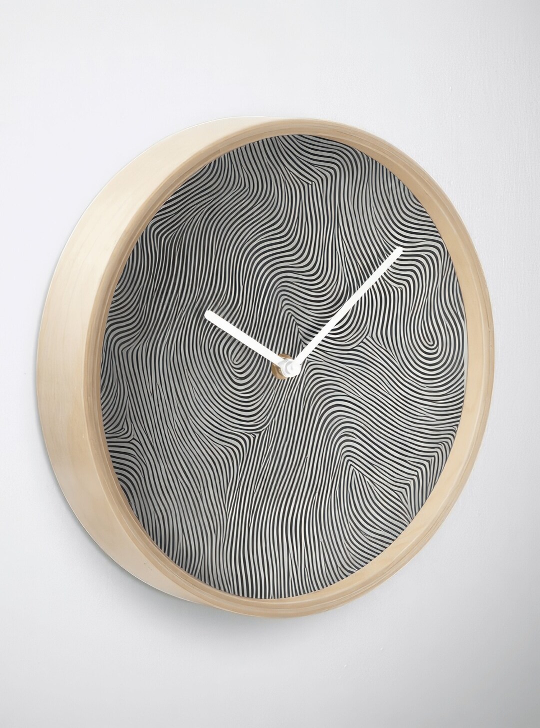 Minimalist Abstract Clock With Black and White Bauhaus Style Art, Wall ...