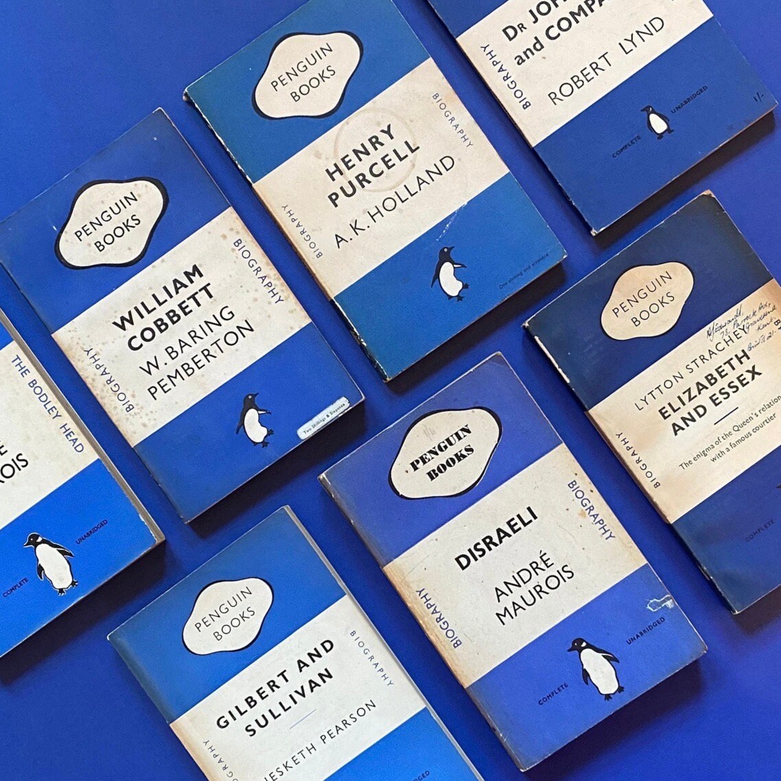 Penguin Blue Biography Vintage Classic Books Blue Book Decor - Etsy