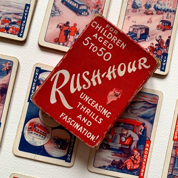 Vintage Illustrated Rush Hour Universal Series Card Game | Etsy