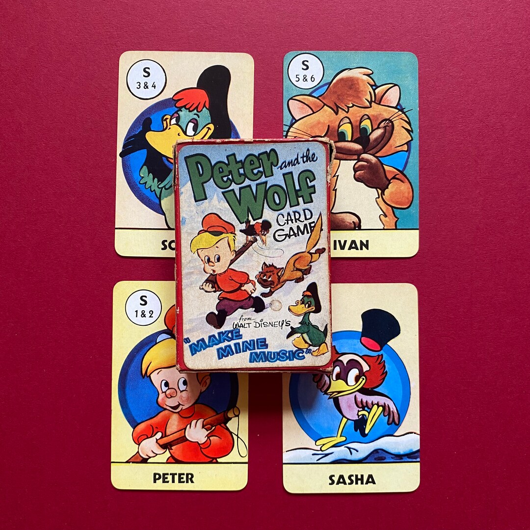 Vintage Illustrated 1947 Walt Disney Peter and the Wolf Card Game by ...