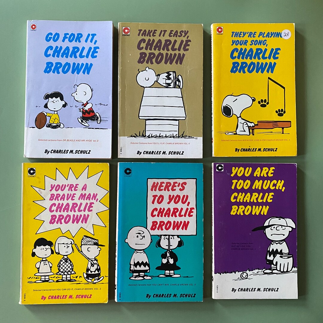 6 Vintage Snoopy Comic Paperback Books Charles M Schulz 1967 1970 ...