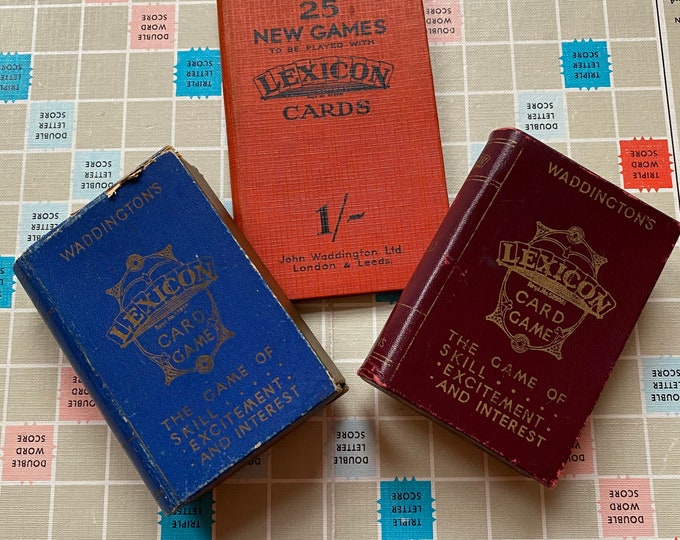 2 Vintage 1930s Lexicon Waddingtons Card Set Playing Cards British ...
