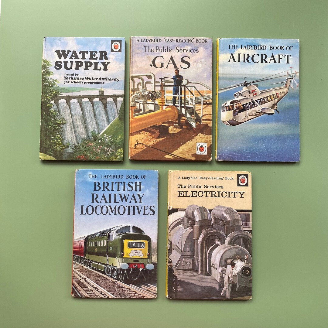 5 Rare Ladybird Books Public Services Full Set of 3 606E & Aircraft and ...