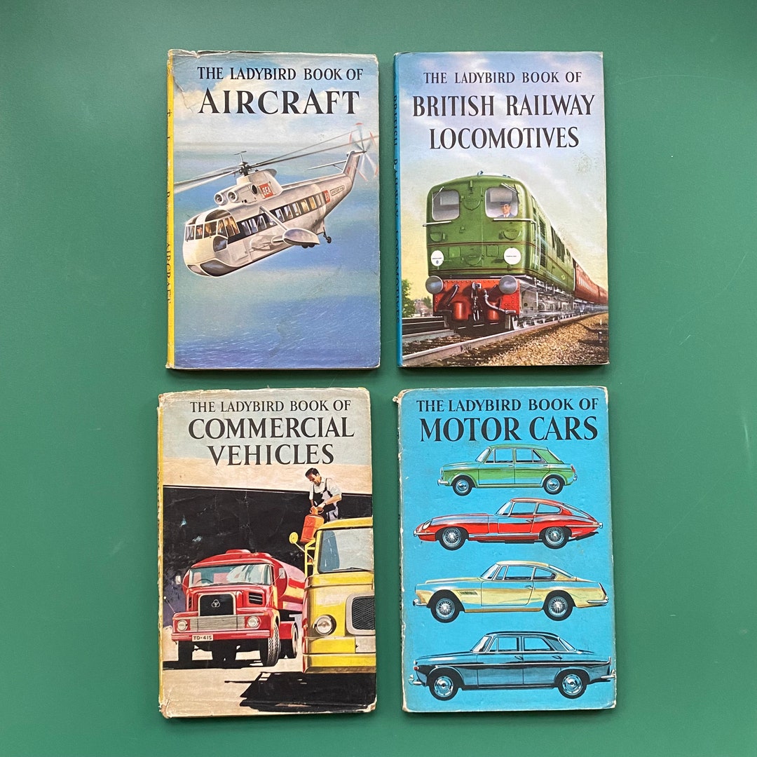 Rare 584 Full Set of 4 Ladybird Books of Motor Cars Commerical Vehicles ...