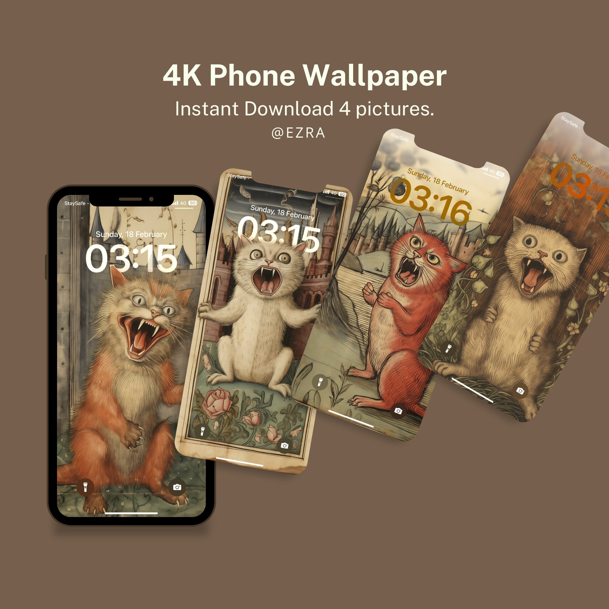 Cat Wallpaper, Phone Wallpaper, iPhone Wallpaper, Home Screen, Lock ...