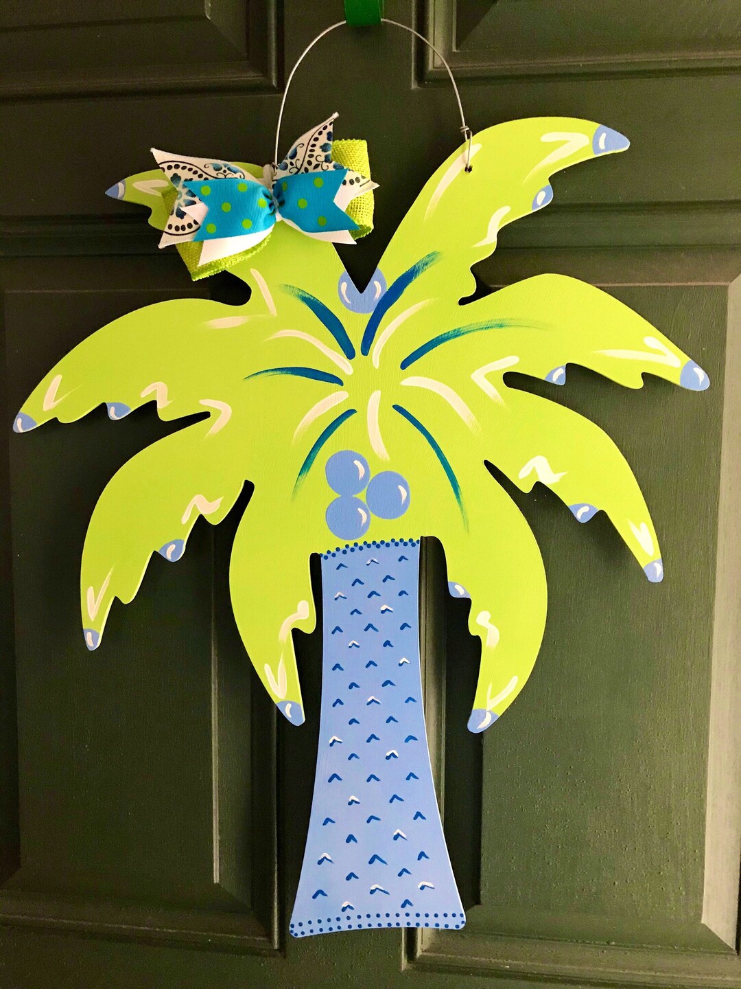 Coastal Palm Tree Door Hanger - Etsy