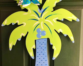 Tropical Palm Tree Summer Wooden Door Hanger - Etsy