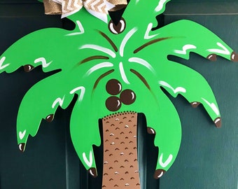 Tropical Palm Tree Summer Wooden Door Hanger - Etsy