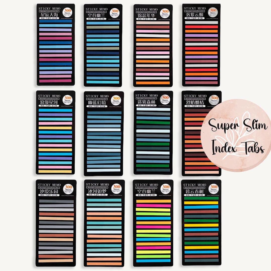 Super Slim Index Tabs, Long Strips Page Markers, Highlight Tape for ...