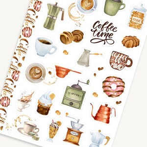 Coffee Time Sticker Sheet, Bakery, Coffee Lover, Planner Stickers ...