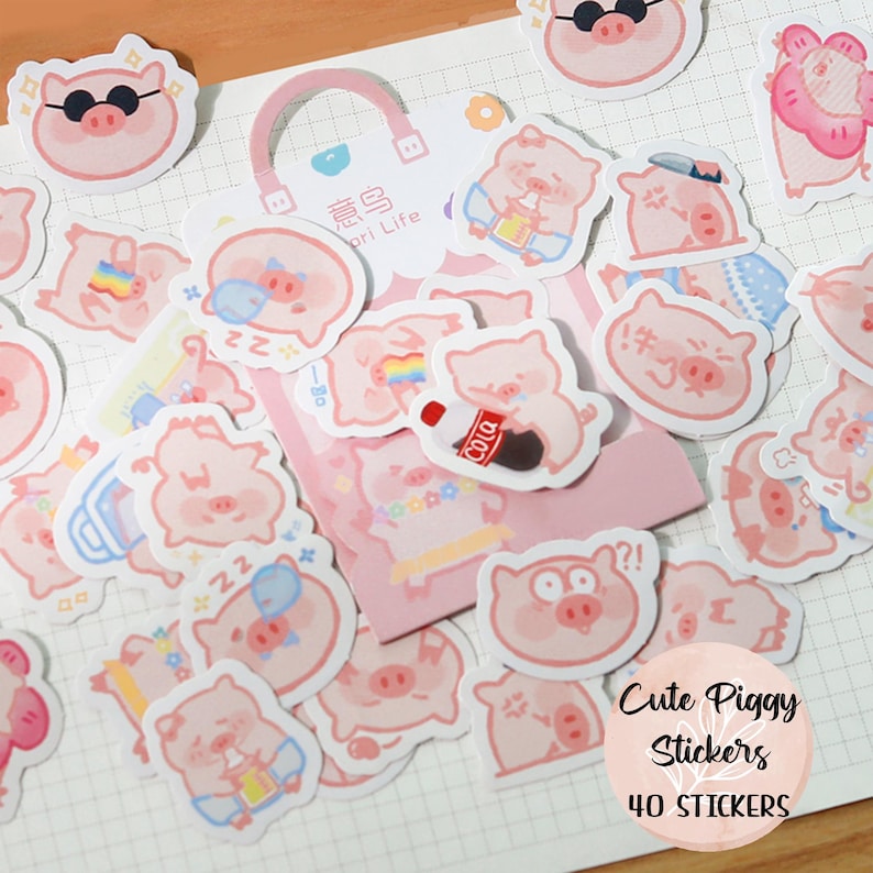 Piggy Stickers for Journaling, Planner, Scrapbooking - Etsy