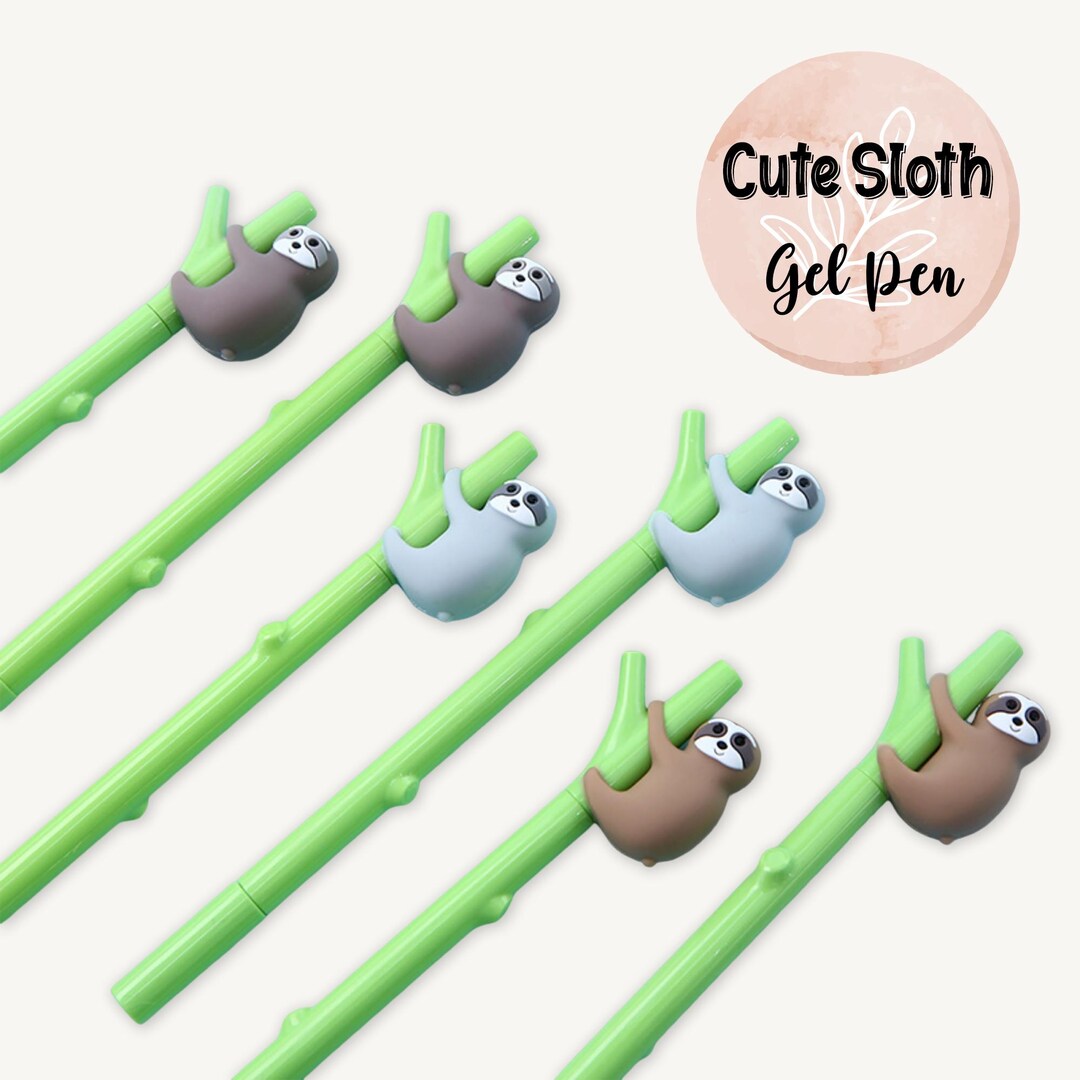 Sloth Gel Pen: Tropical Animal Stationery Gift, Black or Blue Ink - Etsy