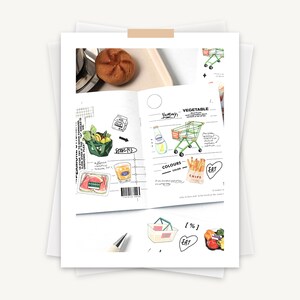 Grocery & Fresh Food Stickers, Shopping List Stickers, Cute Fruits ...