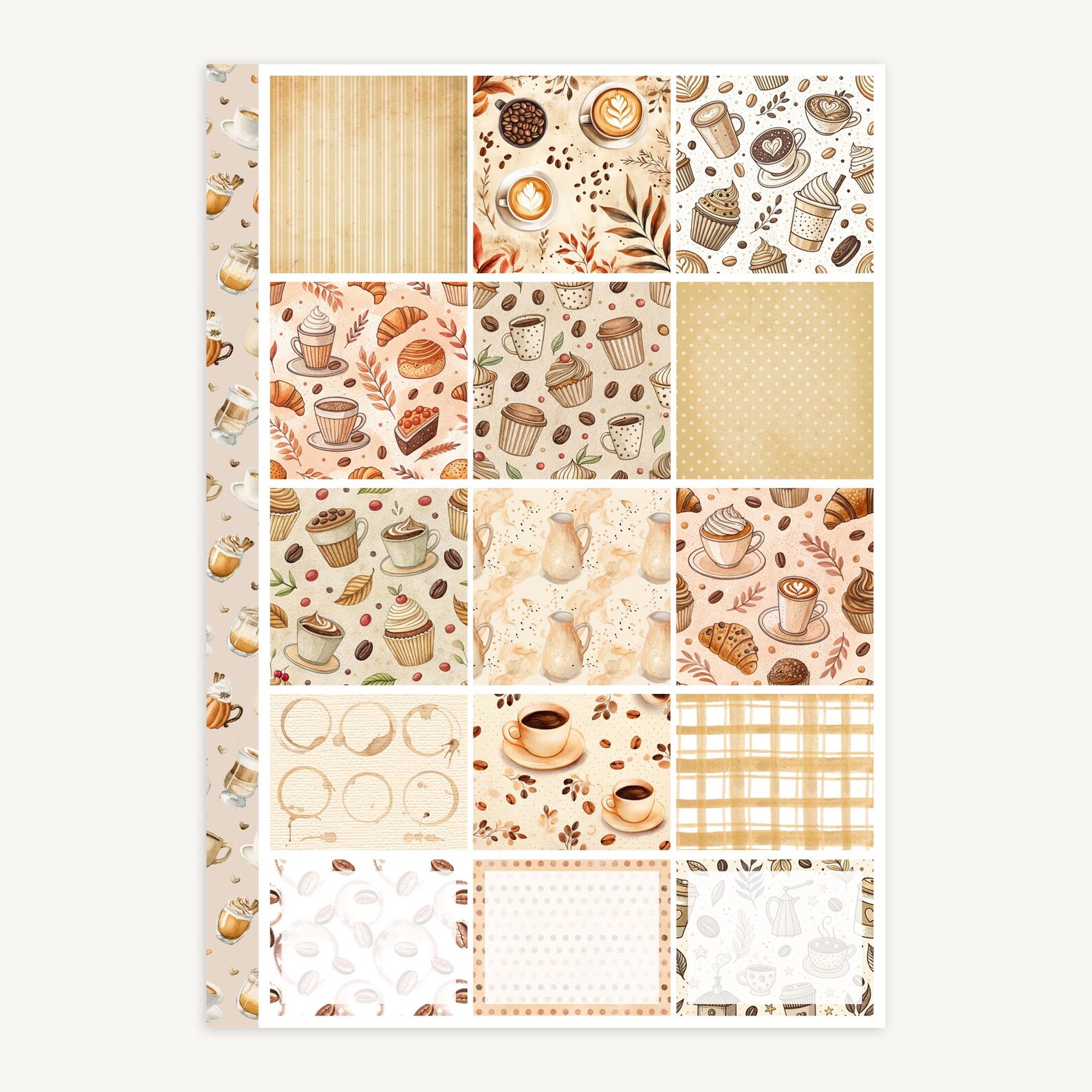 Coffee Sticker Sheet, Small Icon, Square Boxes, Planner Stickers ...