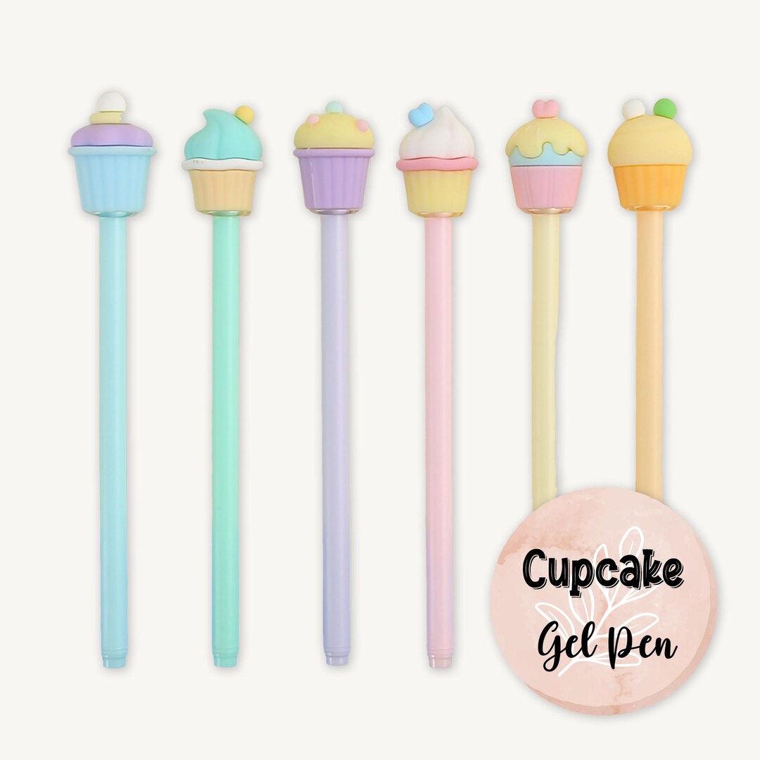 Gel Pen, Cupcake Topper, Cute Food Themed, Novelty Stationery Gift ...