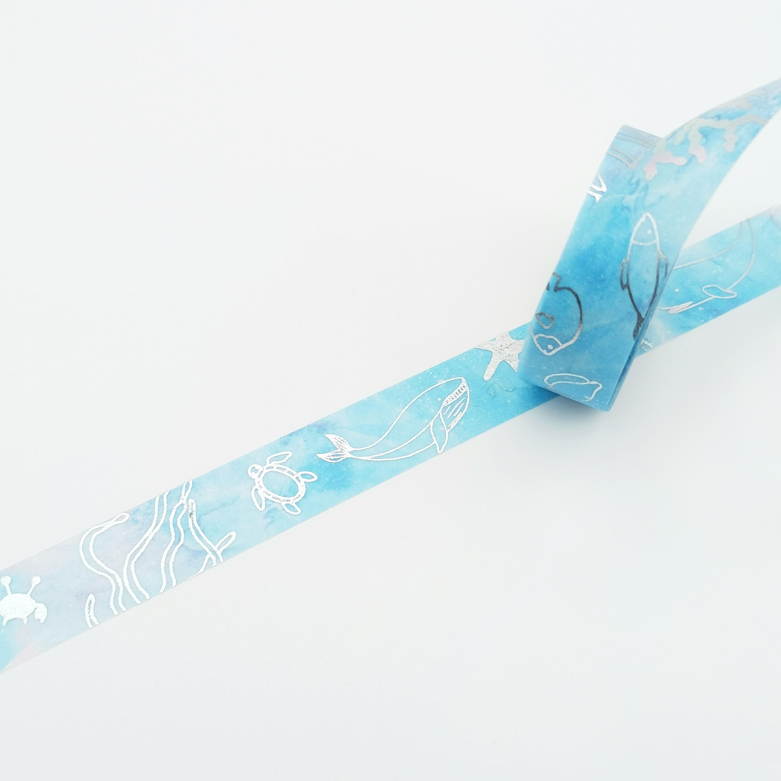 Sea Life Washi Tape: Silver Foil Ocean Theme (15mm X 5M) - Etsy