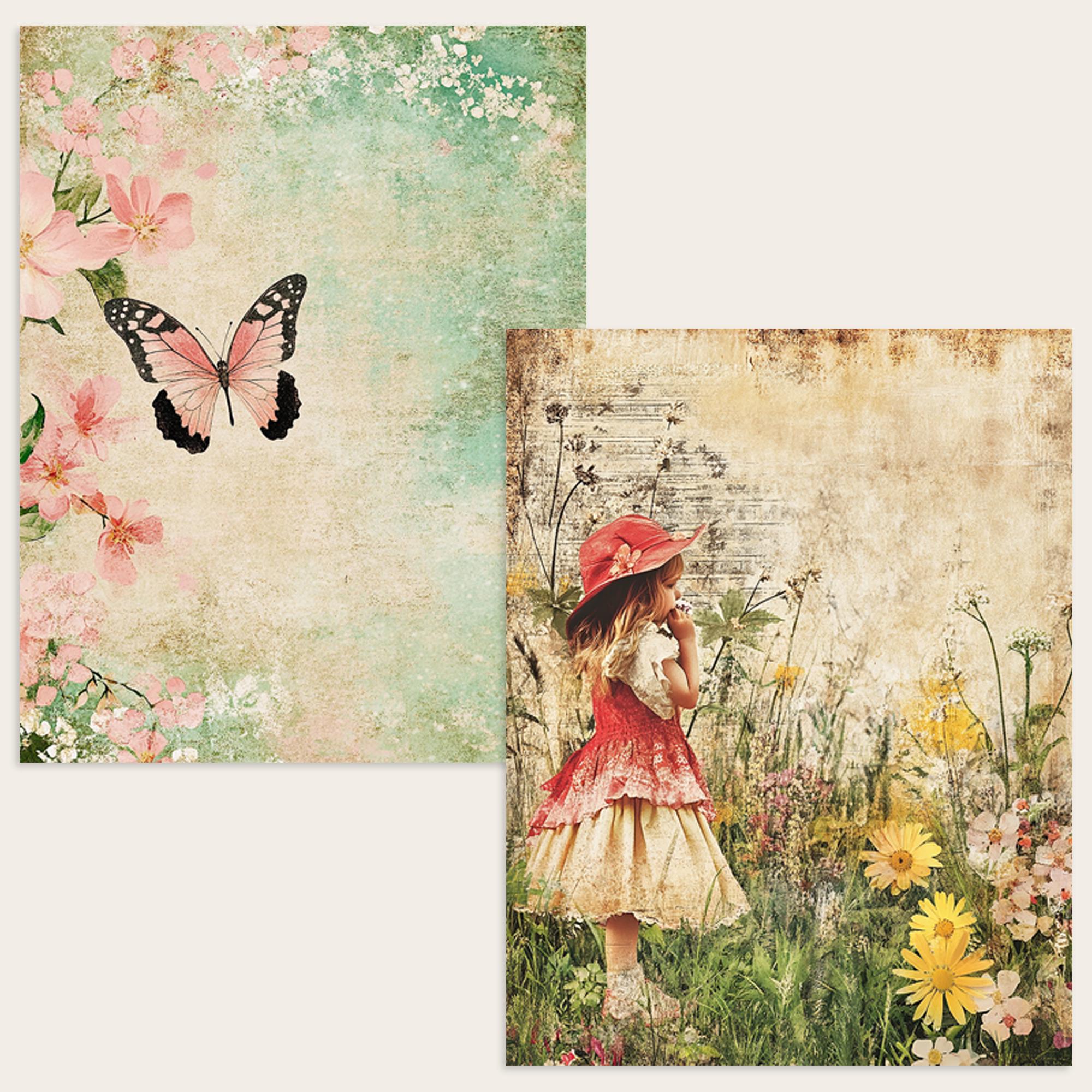 Floral Scrapbook Paper Pack: Vintage Garden Designs (12 Sheets) - Etsy