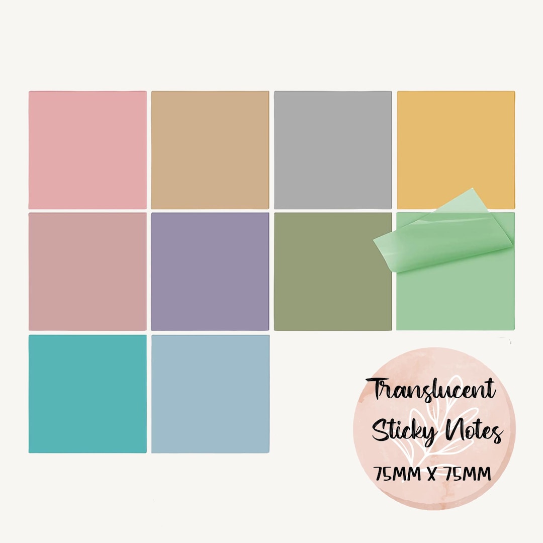 Translucent Sticky Notes, Waterproof Matte Tracing Paper, 50 Sheets ...