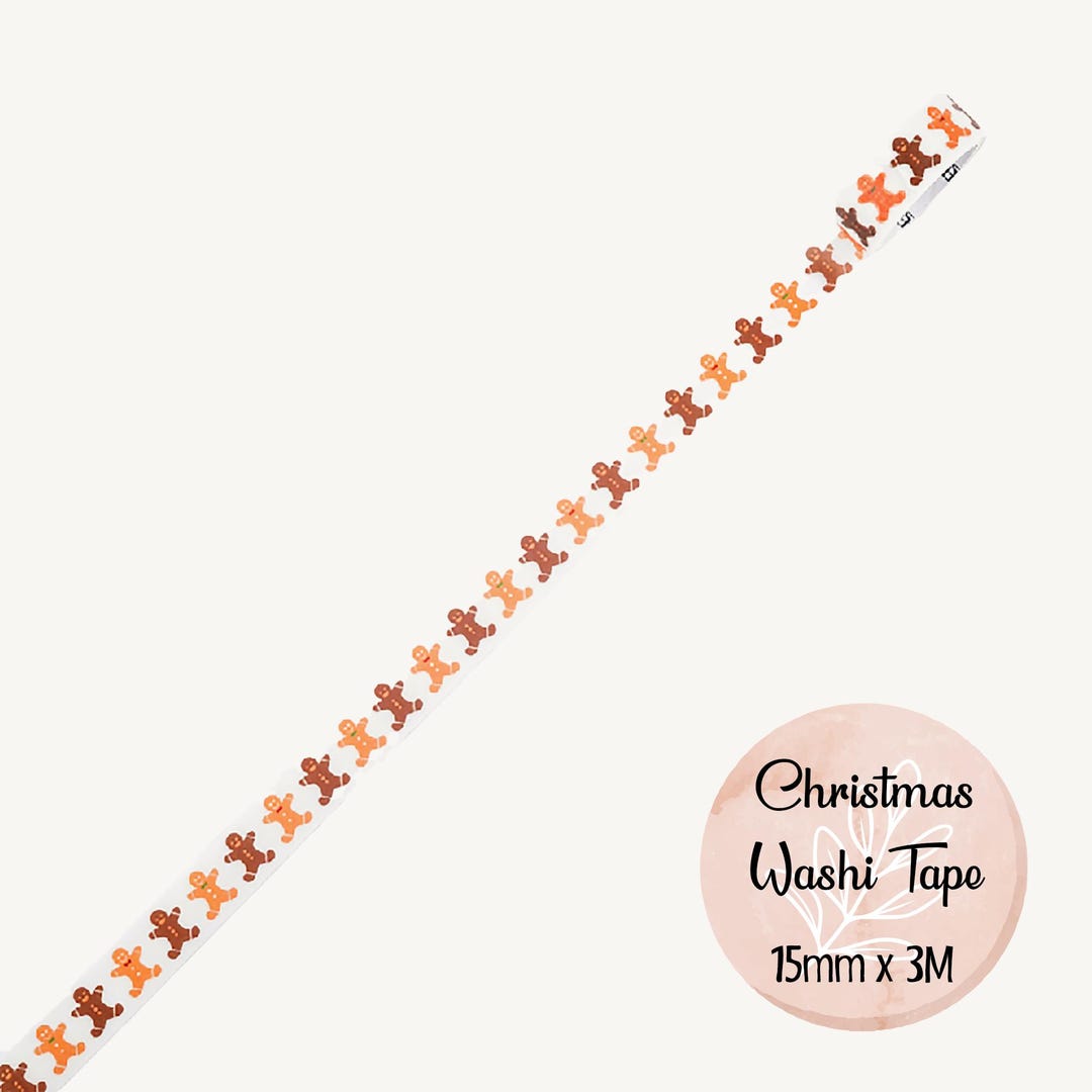 Gingerbread Man Washi Tape: Christmas Scrapbooking, Journaling - Etsy