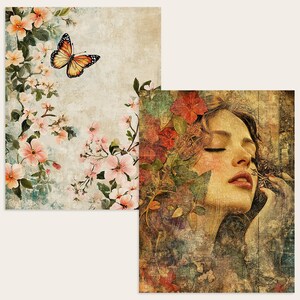 Floral Scrapbook Paper Pack: Vintage Garden Designs (12 Sheets) - Etsy