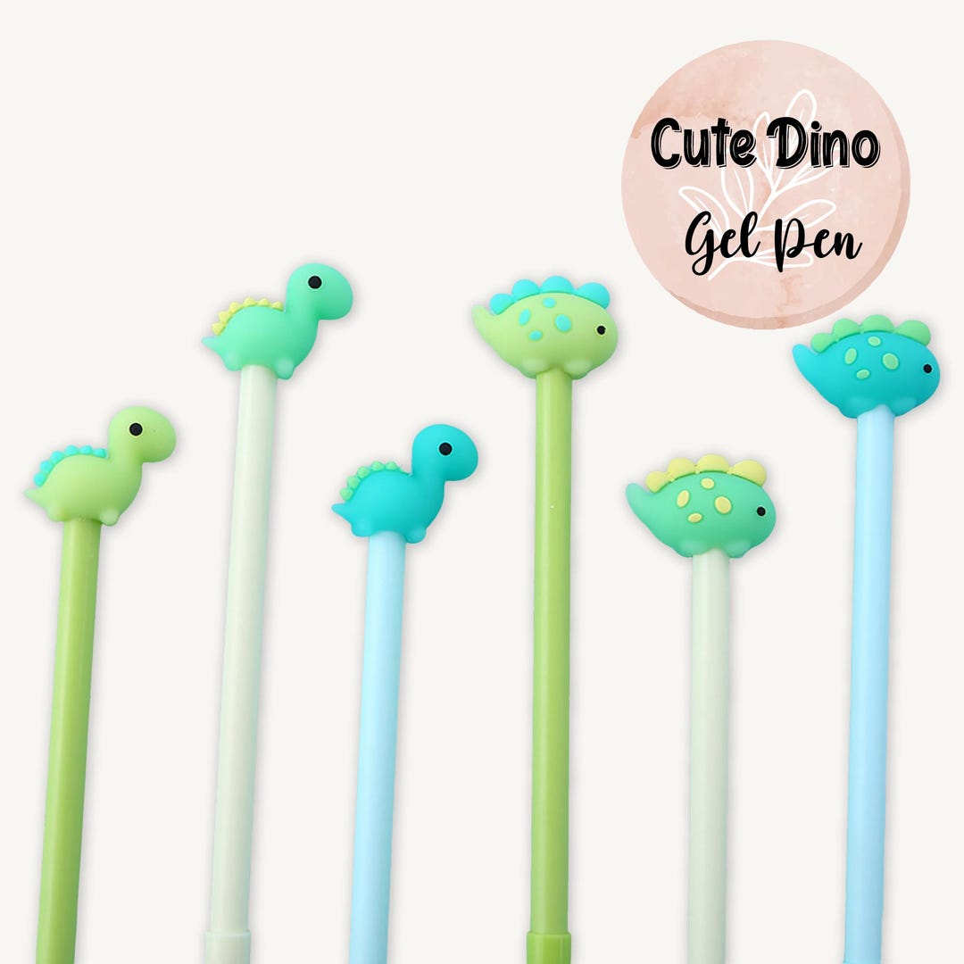 Gel Pen, Dinosaur Design, T-rex, Cute Novelty Stationery Gift, Black or ...