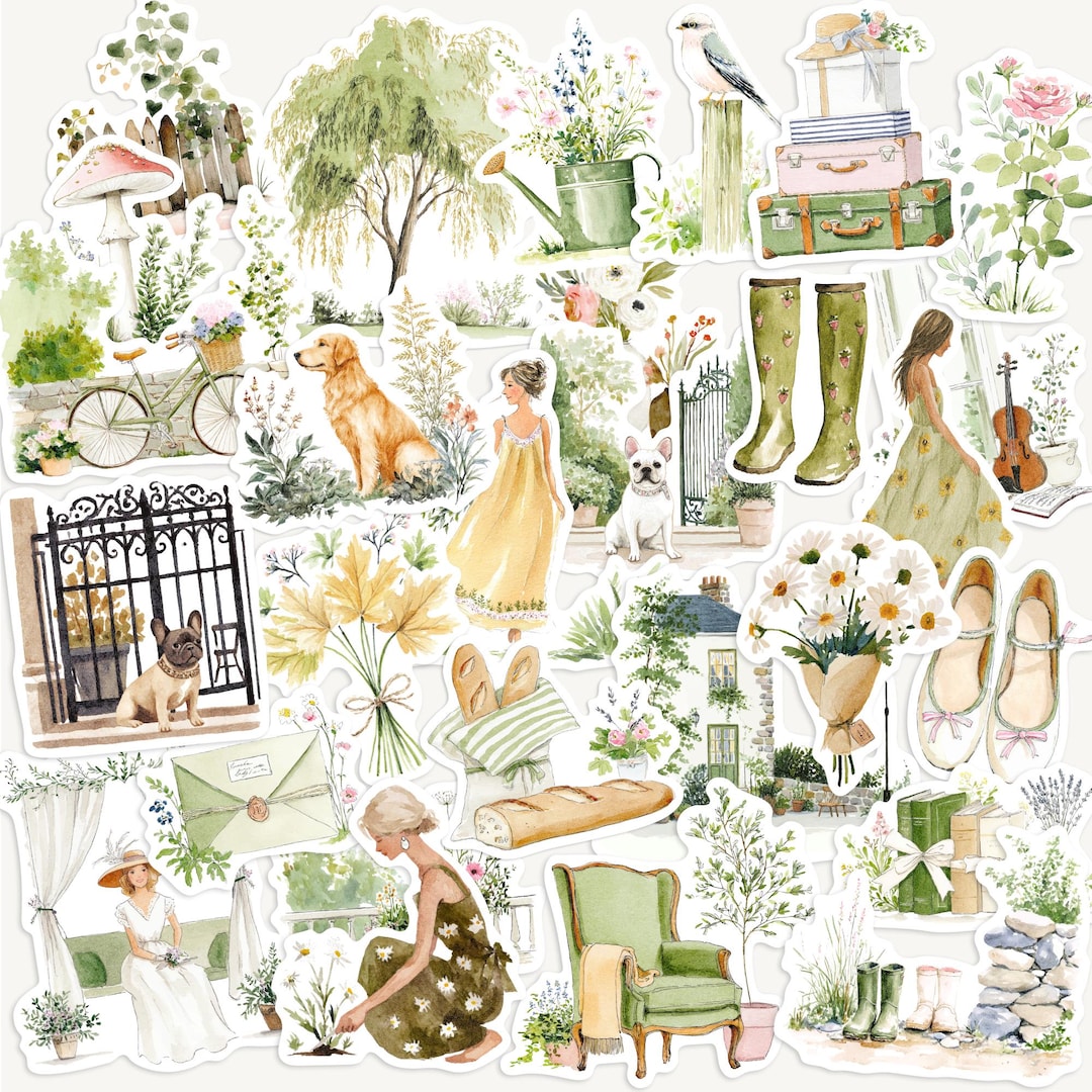 Cottage Garden Stickers, Cottagecore, Nature Journaling, Planner ...