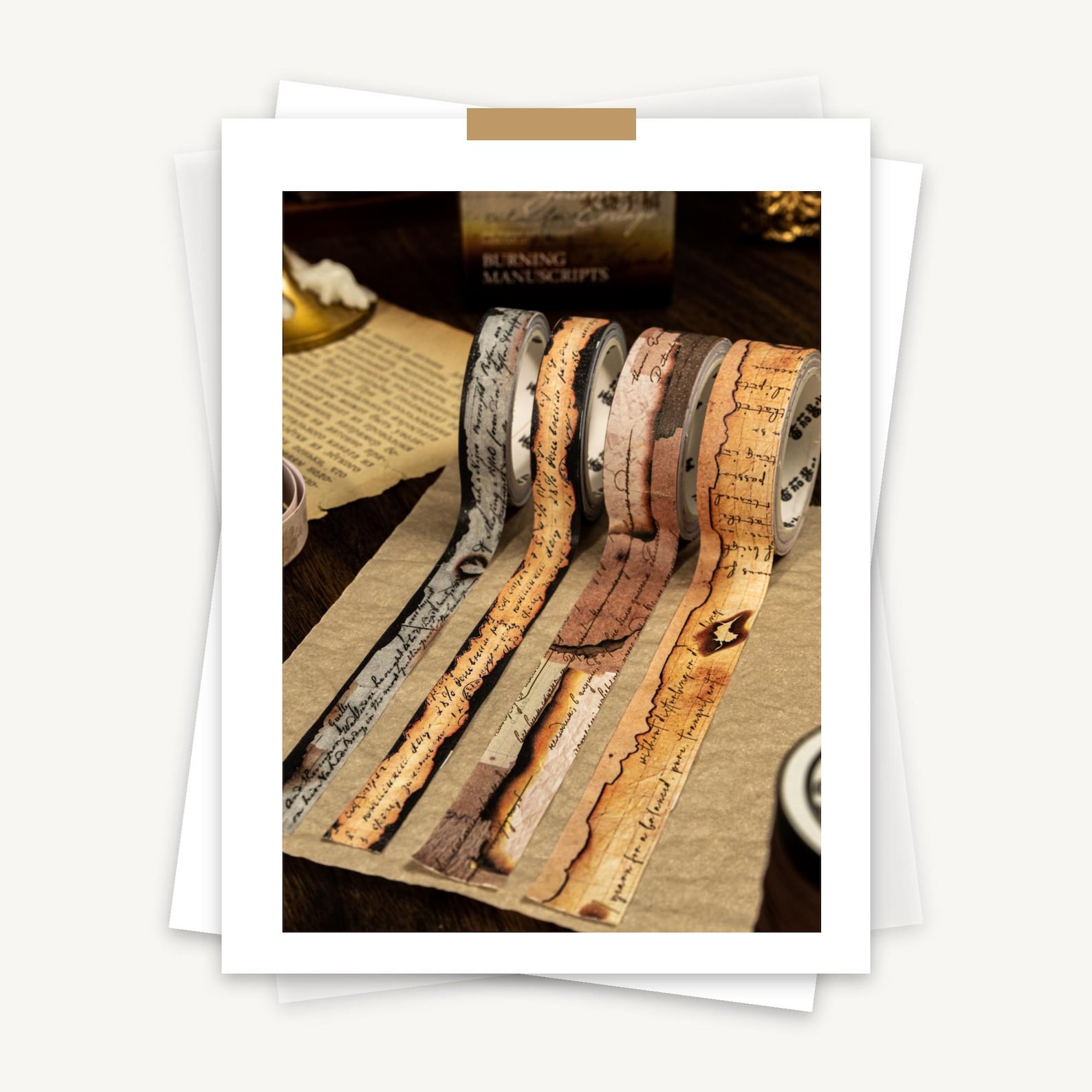 Vintage Washi Tape Set: Old Script, Movie Reels, Books - Scrapbooking ...