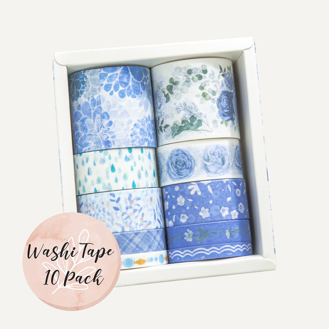 Blue Floral Washi Tape Set: Scrapbooking, Planner, and DIY Crafts - Etsy
