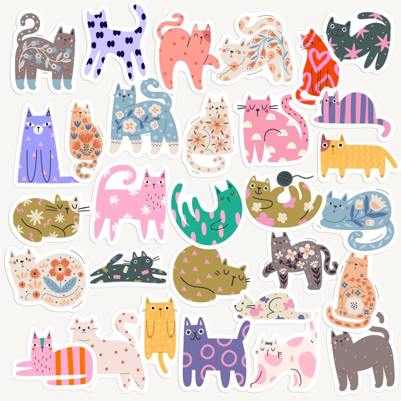 Cat Stickers - Etsy UK