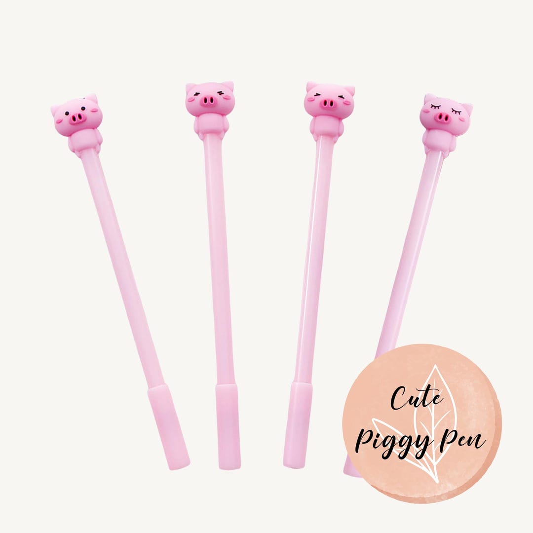 Cute Piggy Pens, Novelty Animal Pens, Black Ink Gel Pen, Back to School ...
