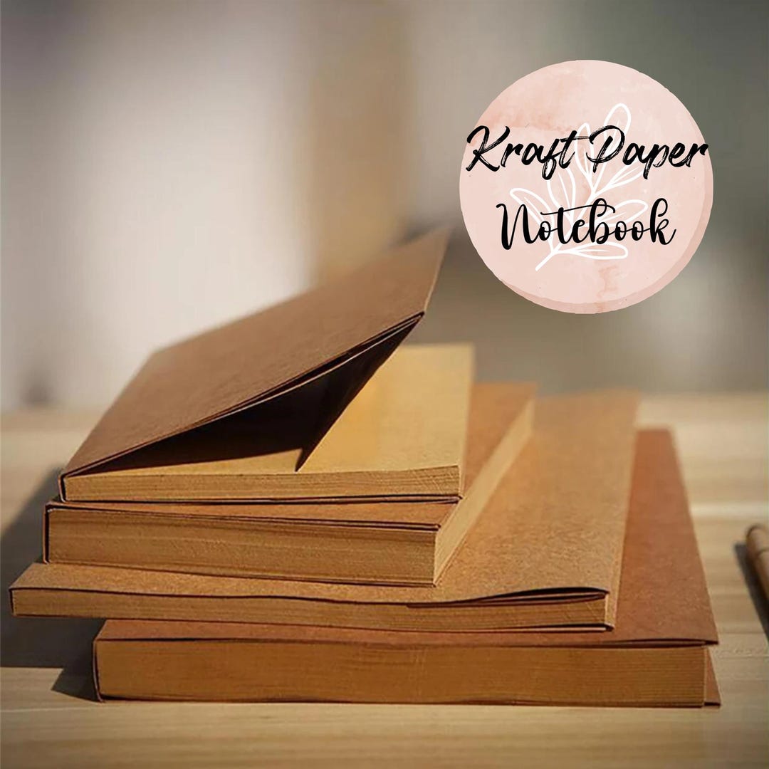 Kraft Paper Notebook, Sketchbook, Blank Brown Pages, Size Options ...