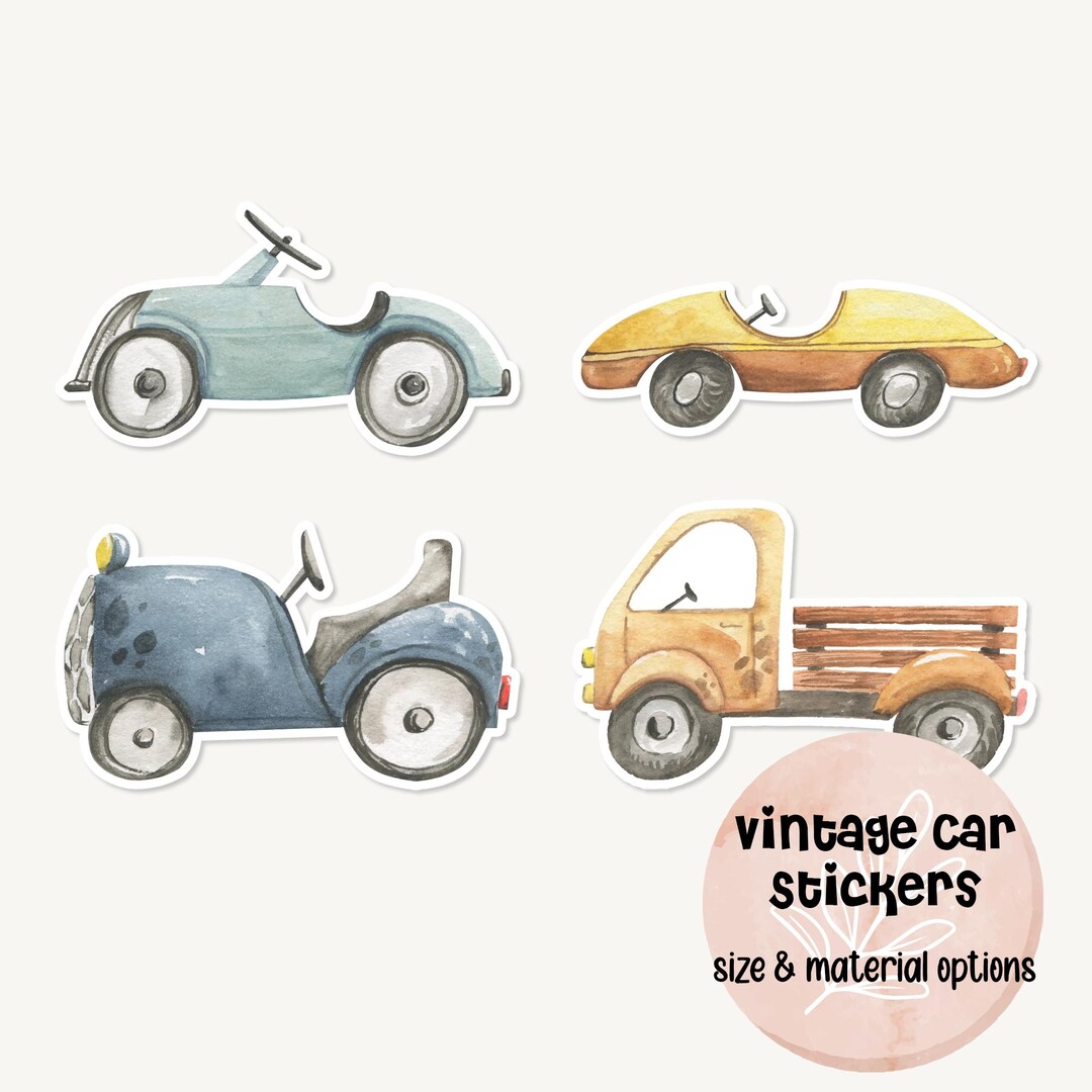 Vintage Car Stickers, Retro Vehicle, Truck, Toy Cars, Scrapbooking ...