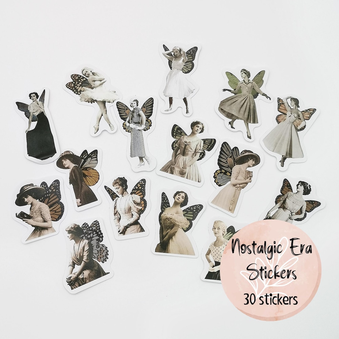 Vintage Nymphs Sticker Pack, Nostalgic Era, Scrapbooking, Junk ...