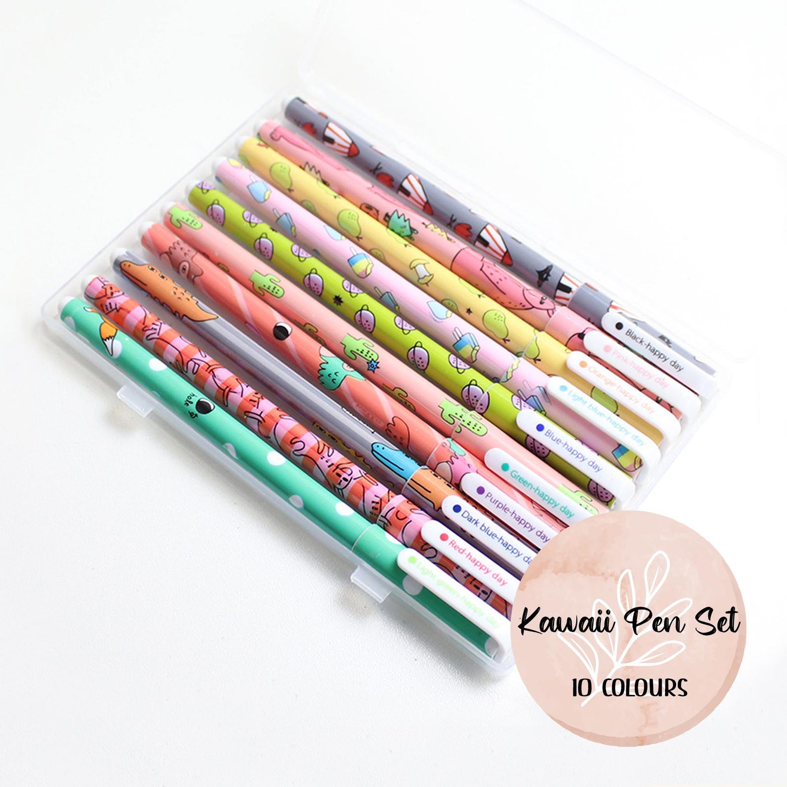 Journal Gel Pens, Kawaii Animal Design, 10 Colours, 0.38mm Extra Fine ...