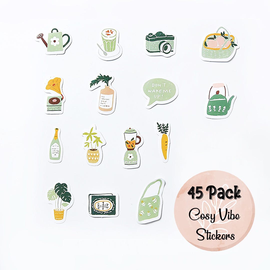 Cosy Vibe Sticker Pack, Hygge Matt Paper Planner Stickers - Etsy