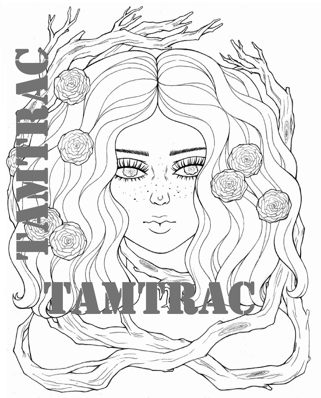 Coloring Page | Virgo Zodiac Girl 12 Signs | A4 Printable Adult Tattoo ...