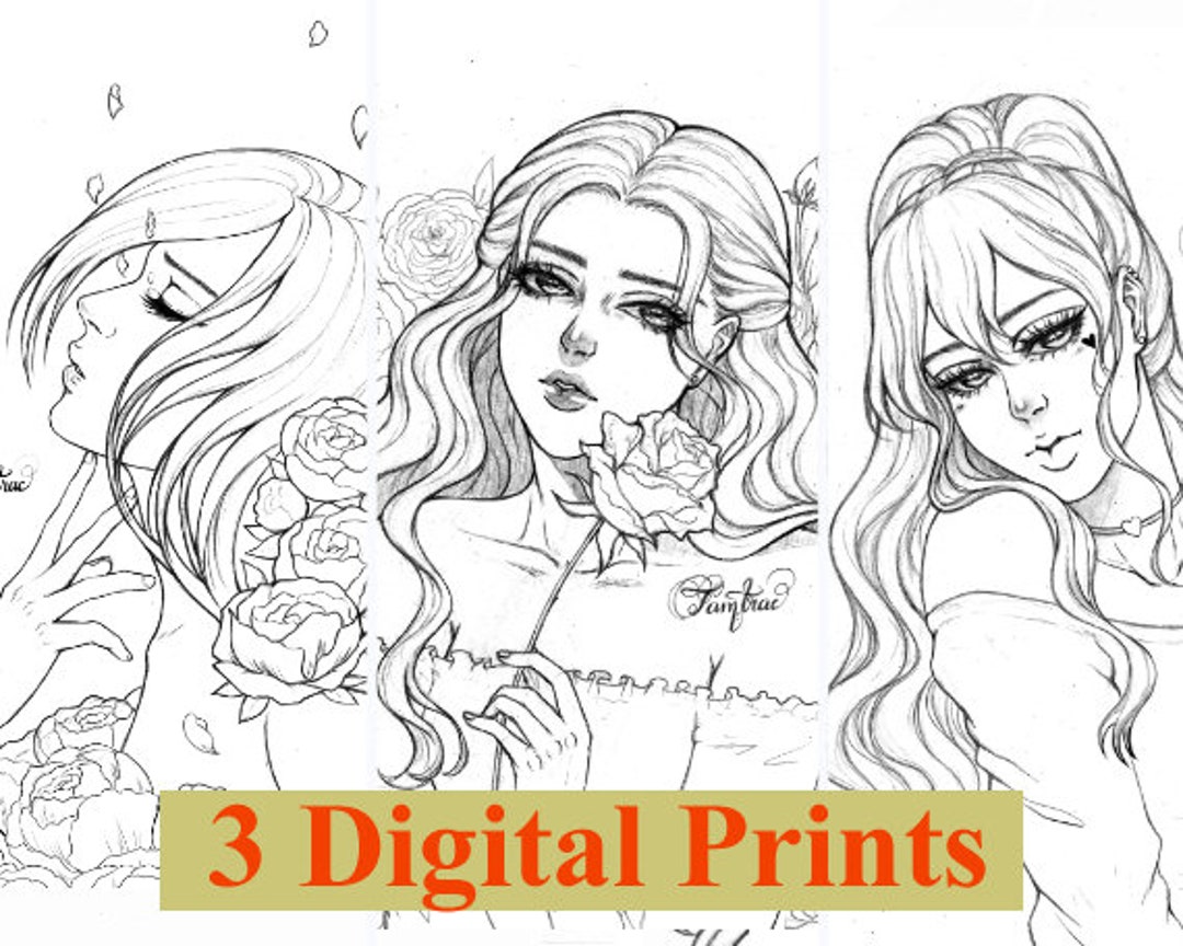Feminine Coloring Page | A4 Printable Adult Tattoo Colouring Book ...