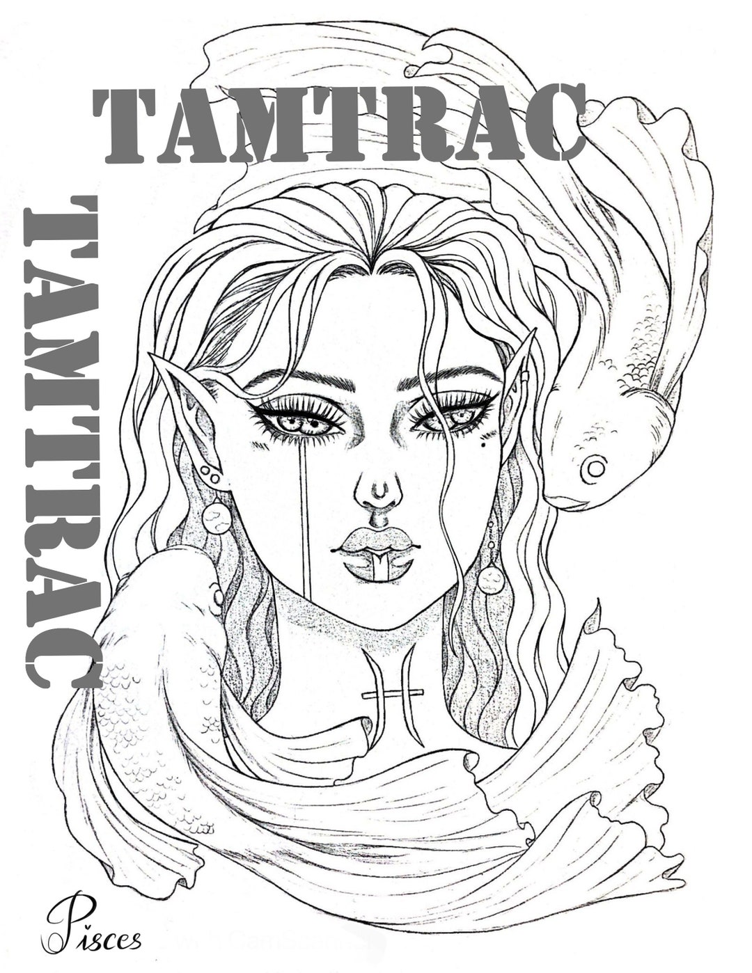 Coloring Page | Zodiac Girl 12 Signs | A4 Printable Adult Tattoo ...