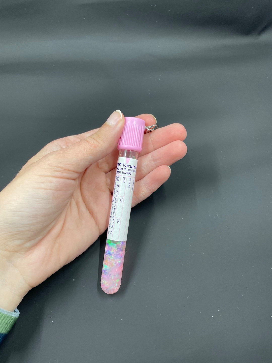 Phlebotomy Keychain Pink Top |EDTA Tube| Glitter| Lab Gift| Blood Bank ...