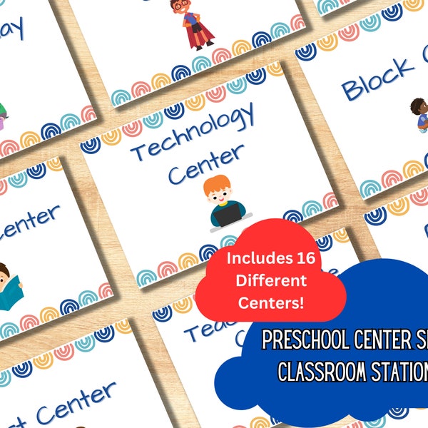 Preschool Label Center - Etsy