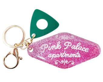 Coraline Pink Palace Apartments Handmade Resin Keychain | Etsy