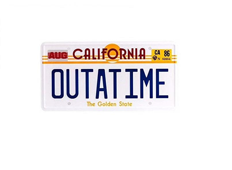 Back To The Future OUTATIME License/Number Plate Marty Mcfly | Etsy