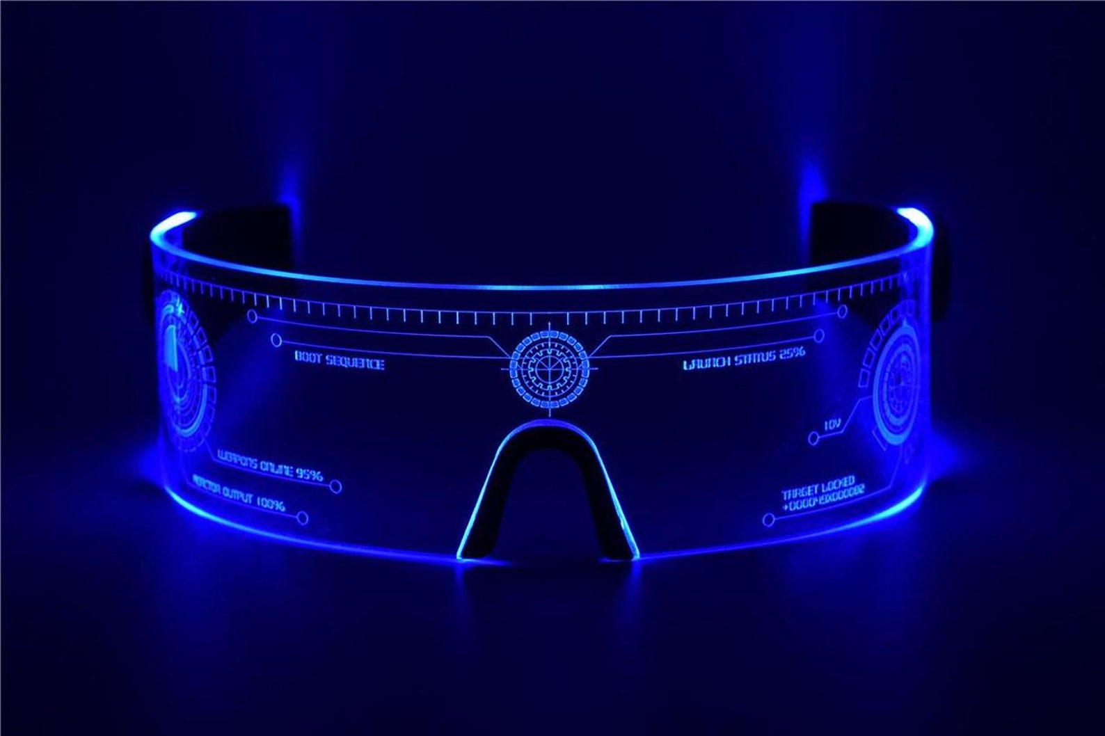 Gafas LED Tron Visor de Blue Futuristic Perfectas para | Etsy