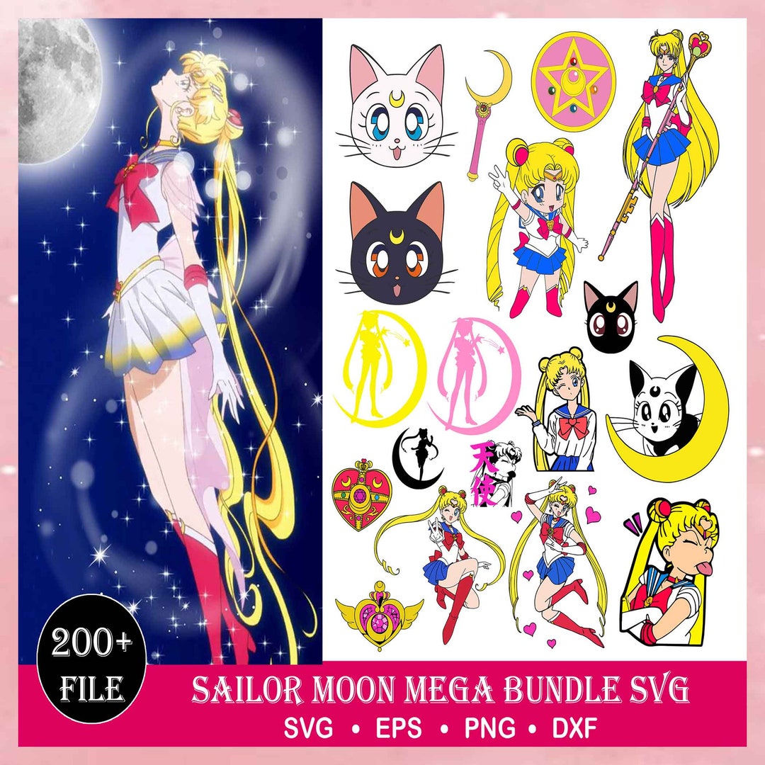 Fairymoon PNG Design Bundle, Sailor Svg Moon Pack Bundle, Moon Sailor ...