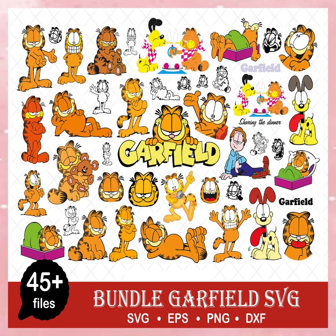 High Quality Garfield PNG Cut File Mega Bundle, Garfield Vector Clip ...